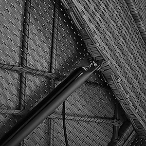 VilroCaz Outdoor Patio Rattan Single Sofa Set with Adjustable Backrest and Coffee Table, All Weather Two-Person PE Wicker Conversation Chairs Set for Courtyard, Swimming Pool, Balcony (Gray-3 Piece)