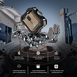 TONLISH Gaming Earbuds Wireless Bluetooth 5.3, 3D Stereo, Clear Calls, Noise Canceling, 65ms Low-Latency TWS Headphones. iPhone Android Compatible. Built-in Fidget Spinner, RGB Lights.