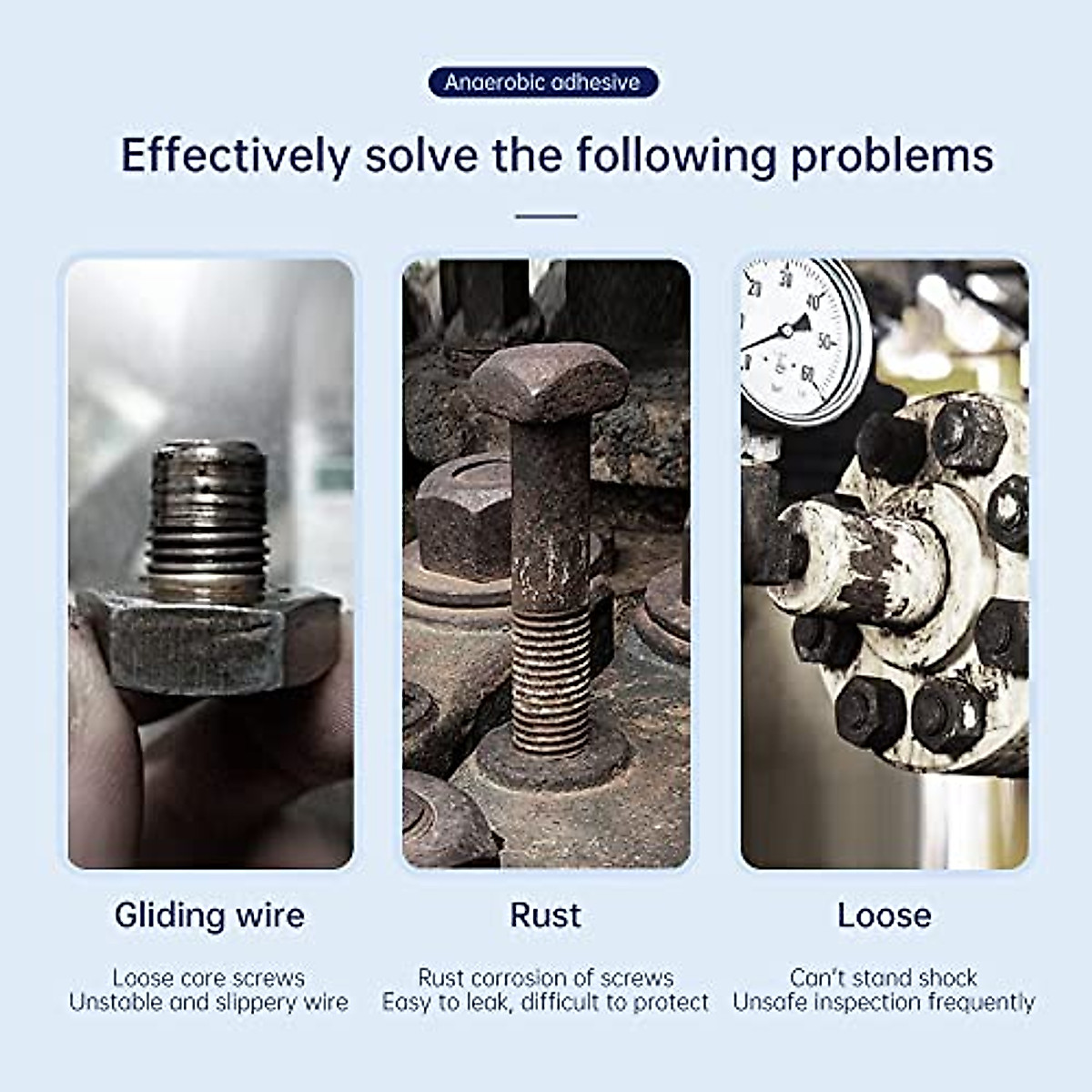 Guoelephant 15ML Red Threadlocker Universal Metal Glue High Strength Anaerobic Curing Sealant Heavy Duty Screw Glue Repair.