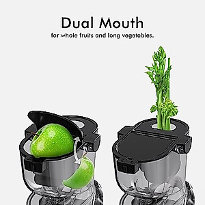 Slow Masticating Juicer Machines with Big Mouth 3.2" Feed Chute, SiFENE Whole Slow Juicer, Vertical Cold Press Juice Extractor for Vegetables and Fruits, BPA Free, Easy to Clean