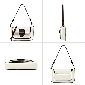 Scarleton Crossbody Bags for Women, Purses for Women, Lightweight Women’s Shoulder Bag, Crossbody Purse with 2 Straps, H210302 - White/Coffee