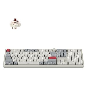 Keychron Q6 Max QMK/LAUNCHER Wireless Bluetooth/2.4 GHz/USB-C Wired Custom Mechanical Keyboard, Full Size Programmable Knob RGB Backlit Hot-Swappable Gateron Brown Switch for Mac Windows Linux - White