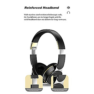 Bluetooth Headphones V5.1 with Mic, Wireless Headsets with Active Noise Canceling, Over-Ear ANC Stereo Headphones for Cell Phones Laptop Computer (Black)