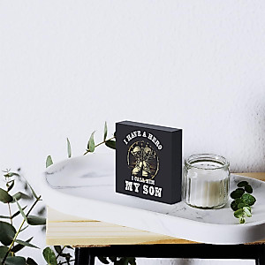 Son Gifts Wooden Box Sign Plaque I have a Hero Call Him My Son Wood Box Sign Rustic Art Home Shelf Desk Decor 5 X 5 Inches