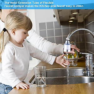 Pzlobiet Bathroom Sink Water Filter, 360 Rotating Faucet Filter Removes Heavy Metals and Hard Water, Made of ABS and Stainless Steel, Easy to Install and Clean