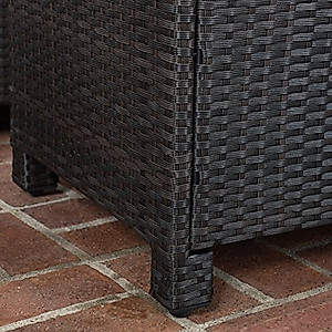 Christopher Knight Home Puerta Outdoor Wicker Sofa Set, Dark Brown And Beige