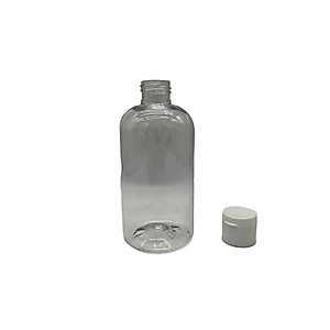 Natural Farms 8 oz Clear Boston BPA FREE Bottles - 3 Pack Empty Refillable Containers - Essential Oils Cleaning Products - Aromatherapy | White Snap Cap - Made in the USA