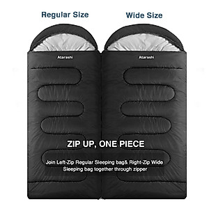 Atarashi Camping Sleeping Bag- 4 Seasons for Adults, Light, Warm, Extra-Large with Compression Sack- Great for Hiking, Backpacking & Outdoor Adventures in Cold Weather,33''X87''