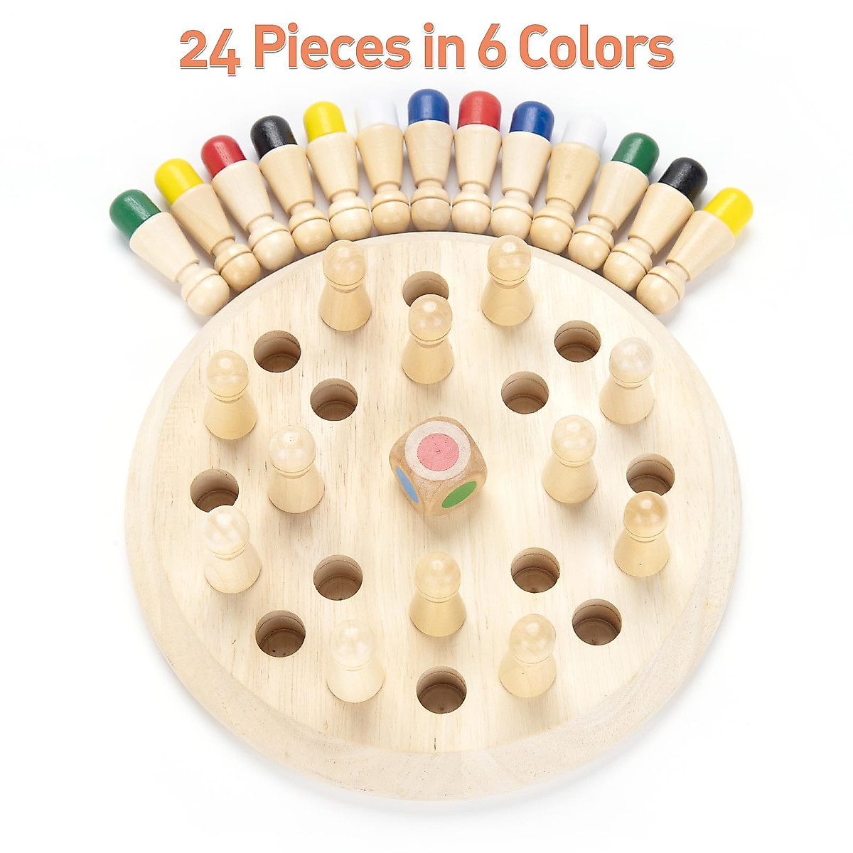 Wooden Memory Chess Matching Game: Family Board Games for Kids and Adults, Montessori Preschool Learning Educational Toy for Toddler 3 4 5 6 7 8+ Year Old, Birthday Gift for Boy Girl