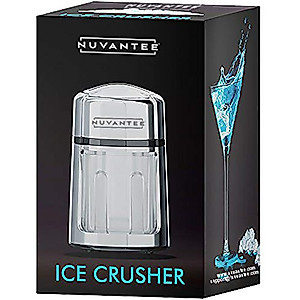 Nuvantee Ice Shaver Snow Cone Machine Manual Ice Crusher Crushes Ice to Your Desired Fineness Stainless Steel, Non-Slip , BPA Free Easy to Use Ice Crusher Hand Crank - Chrome Plated