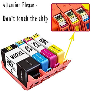 Tuobo Remanufactured Ink Cartridge Replacement for HP 902xl 902 XL Ink for OfficeJet Pro 6968 6978 6958 6962 6960 6970 6979 6950 6954 6975 Printer (1BK+1C+1M+1Y)