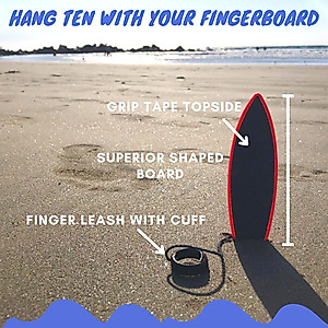 Windeck Finger Surfboard - Rad Fingerboard Toy - Surf The Wind - Mini Board for Kids and Surfers Looking to Hone Their Surfer Skills (Red Shed)