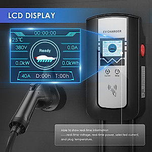 Evjuicion Level 2 EV Charger Nema 14-50, 40Amp 240V Ev Chargers for Home Level 2 for All J1772 Electric Car, WiFi APP Enabled EVSE 16FT Cable Electric Car Home Charging Stations,Delay Timer