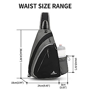 Peicees Sling Bag Backpack for Men Women Water Resistant Crossbody Shoulder Bag Travel Hiking Chest Daypack