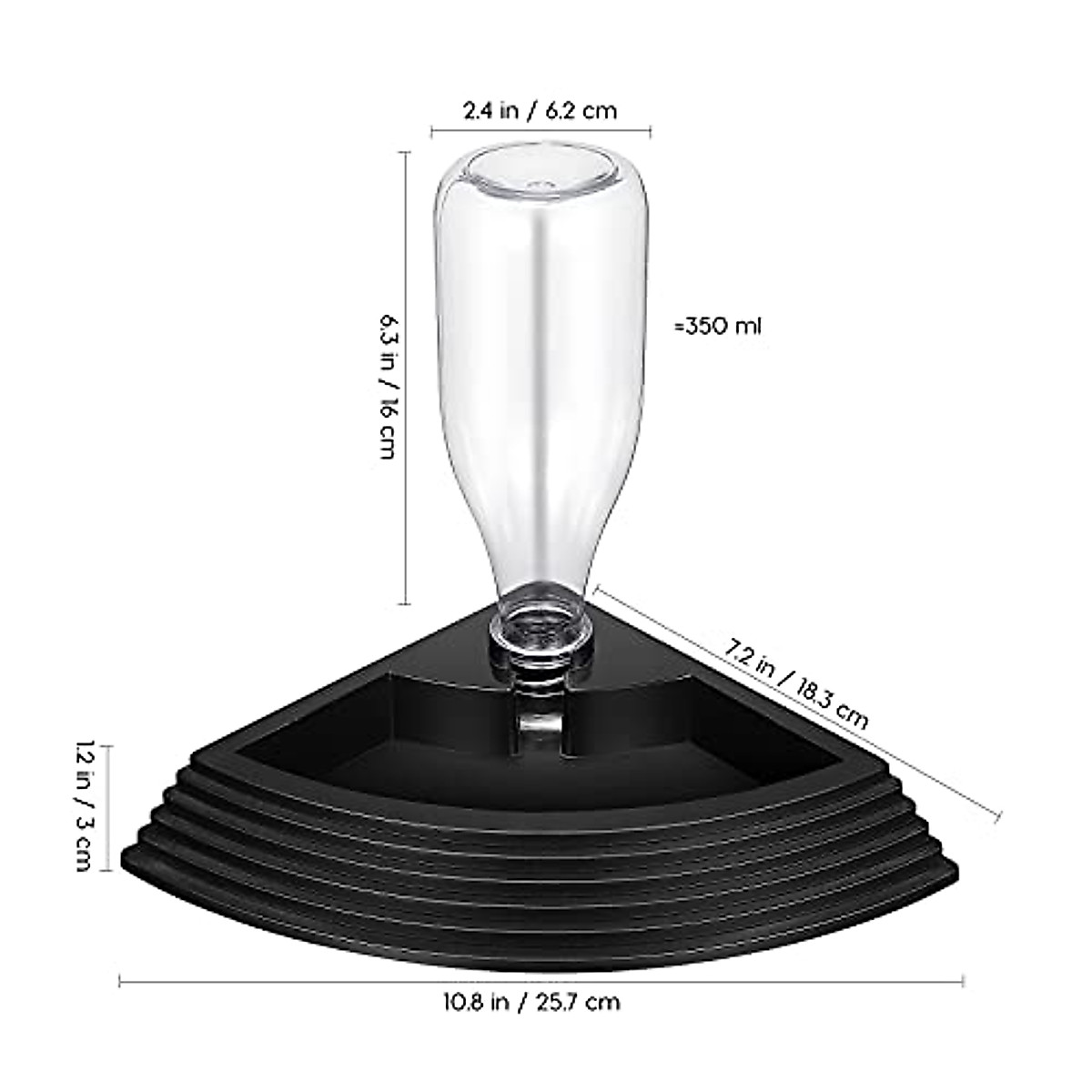 POPETPOP Reptile Water Bowl-Automatic Reptile Water Fountain-Turtle Water Dispenser Bottle Tortoise Food Water Bowl Feeding Dish for Lizards Snake-Black