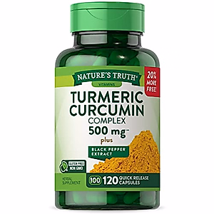 Turmeric Curcumin with Black Pepper Extract | 500mg | 120 Capsules | Non-GMO & Gluten Free Complex Supplement | by Nature's Truth