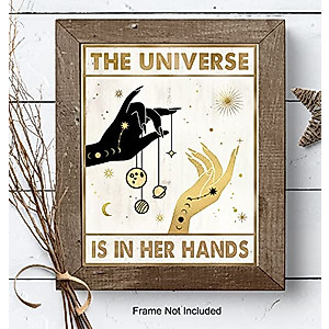 Boho-chic Witchy Wall Art & Decor - Celestial Boho Wall Decor - Pagan Wall Decor - Hippie Room Decor - Wicca Witch Witchcraft Poster print - Wiccan Altar Supplies - Black magic Home Decor UNFRAMED