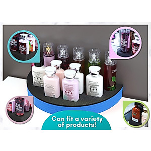 Polar Whale Lotion and Body Spray Stand Organizer Half Circle Large Tray Blue Black Durable Foam Washable Waterproof Insert for Home Bathroom Bedroom Office 16.5 x 8.5 x 2 Inches 12 Slots