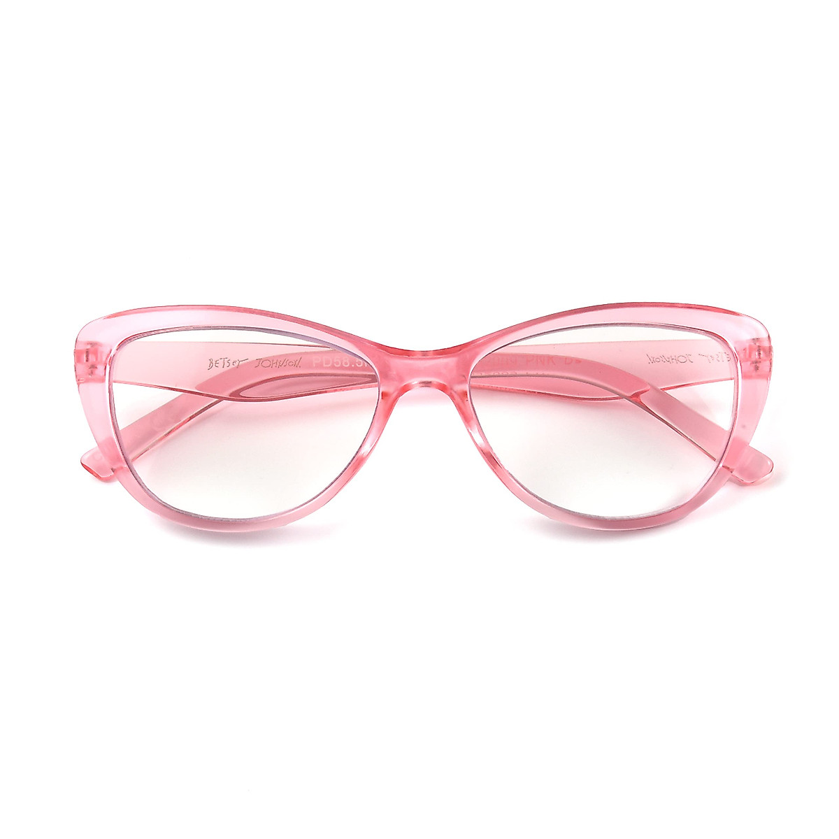 Betsey womens Yara Blue Light Glasses Reading Glasses, Crystal Pink, 40mm US