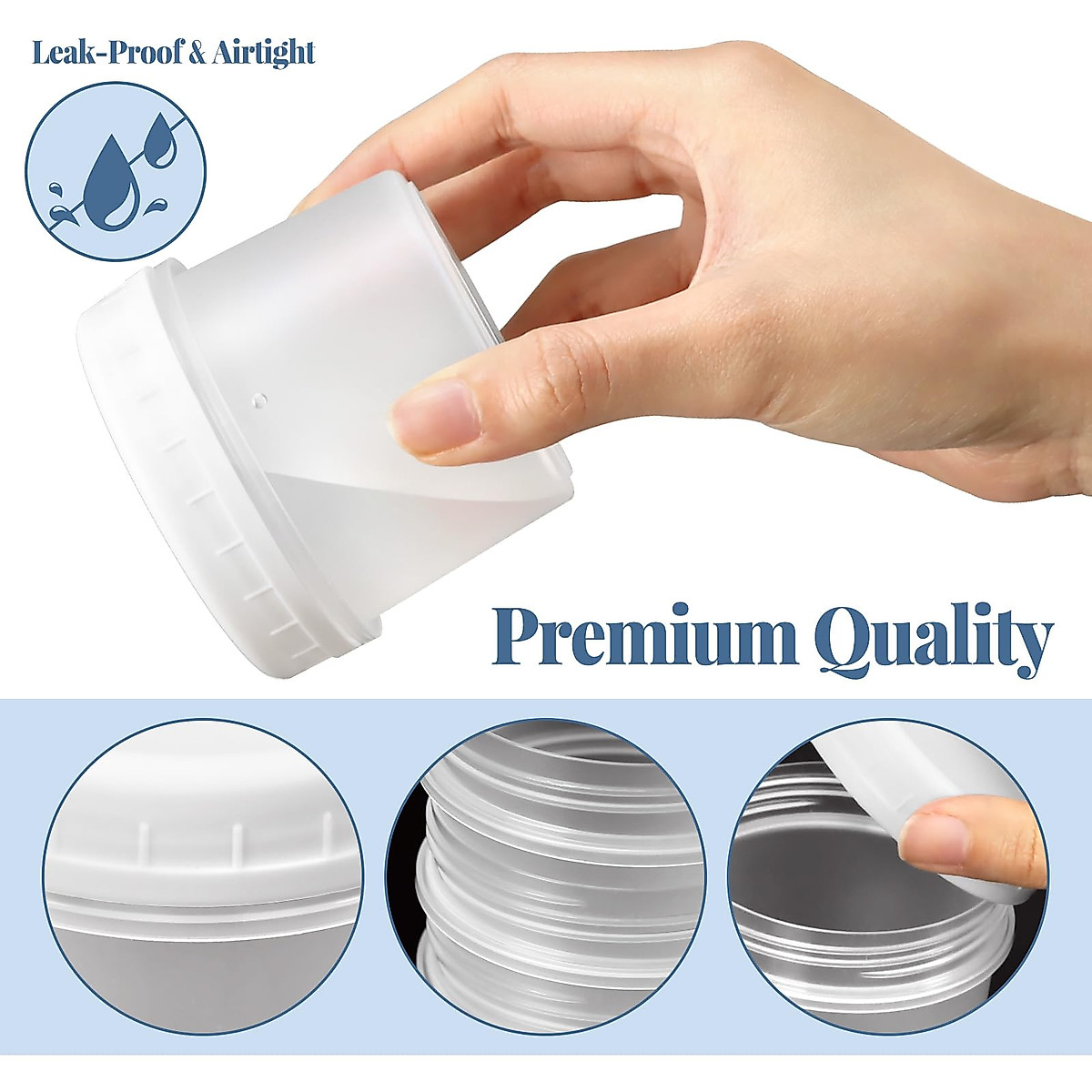 TKOnline 10 Pack 5oz Reusable Small Plastic Containers with Screw Lids, Small Food Storage Freezer Containers, Deli Containers Stackable Food Storage Jars, Sauce Condiment Jars Lunch Box Accessories