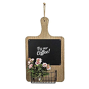 PIBM Stylish Simplicity Shelf Wall Mounted Floating Rack Shelves Message Board Chalkboards Multifunction Mini Retro Style Round Shape Rectangle Rewritable,2 Colours,2 Sizes, a , 33X47CM