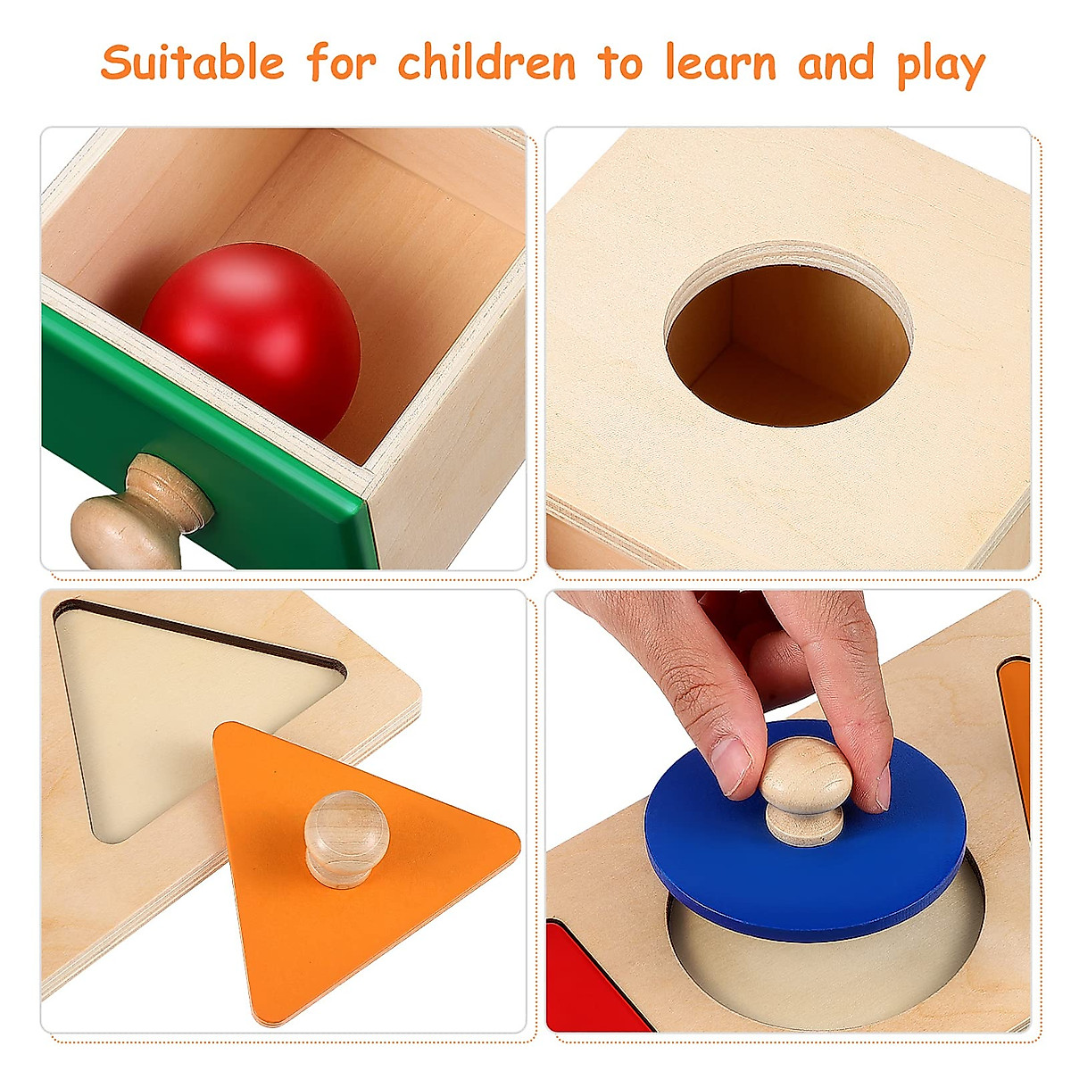 Kisangel Toddler Toys Infant Toys Stacking Puzzle 1 Set Object Permanence Box Wooden Peg Puzzles Preschool Learning for Infant Stacking Puzzle Wooden Toys Baby Toys