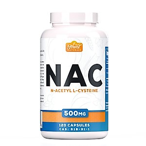 HARVEST NATURALS N-Acetyl L-Cysteine (NAC) Capsules | NAC 500mg | 120 Pill Count | Powerful Antioxidant Precursor & Liver Support | Lab Tested Ingredients