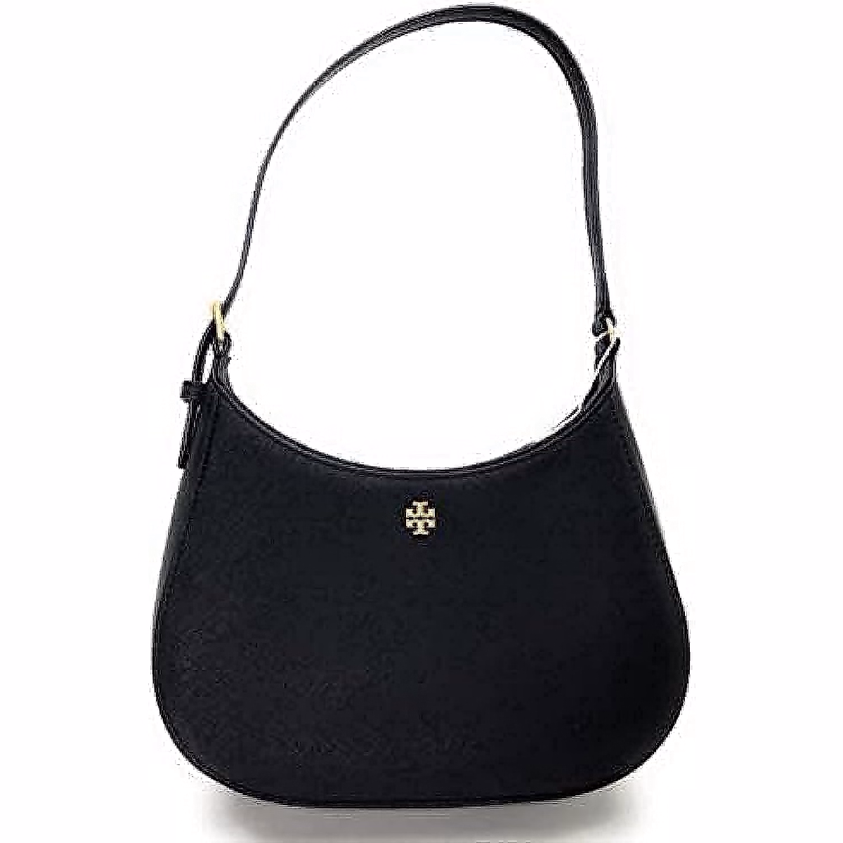 Tory Burch Women’s Emerson Zip Shoulder Bag (Black) With Gold Tone Hardware