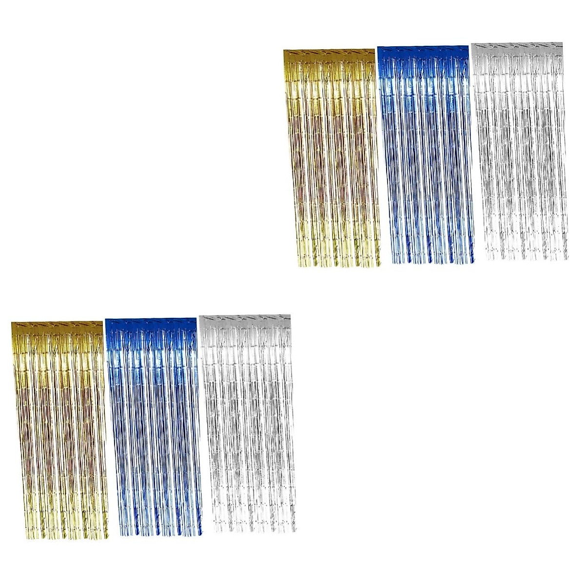 Abaodam 6 Pcs Rain Curtain Background Wall Metallic Fringe Curtains Metallic Tinsel Backdrop Gold Accent Decor Gold Streamers Fringe Curtains Party Decorations Plastic Props Aluminum Foil