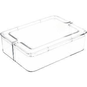 Pioneer Plastics 030C Clear Small Rectangular Plastic Container, 5.4375" W x 4" D x 1.5" H, Pack of 4