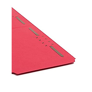 Smead Fastener File Folder, 2 Fasteners, Reinforced 1/3-Cut Tab, Legal Size, Red, 50 per Box (17740)