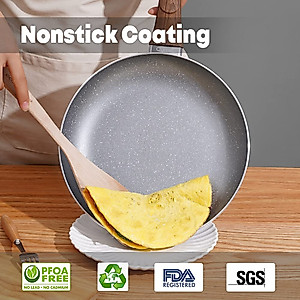 Cyrret Stone Frying Pan 8 inch, Nonstick Small Omelet Pan with 100% APEO&PFOA-Free Stone Non Stick Coating, Granite Skillet Pan for Cooking, Nonstick Skillet Frying Pan Suitable for All Stoves