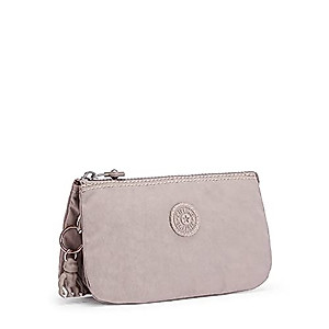 Kipling Women's Creativity Large Pouch, Versatile Cosmetics Kit, Lightweight Nylon Travel Organizer, Grey Gris, 7.25" L x 4.25" H x 0.5" D