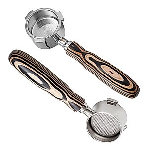 IKAPE Coffee Products, 51mm Bottomless Naked Portafilter Compatible with 51mm Delonghi EC0680, EC0685, SMEG & EUPA Coffee Machines (Included 14g Capacity Filter Basket)