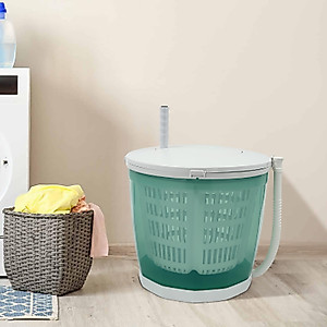 Mini Portable Washing Machine 4.40lbs Capacity, 2 in 1 Manual Non-Electric Washing Machine with Drain Hose, Compact Washer Spin Dryer for Camping, Traveling, Apartments, Dorms, RVs (Green)