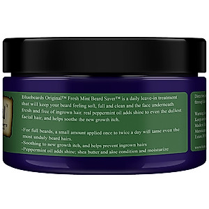 Bluebeards Original Fresh Mint Beard Saver, 4 oz. - Leave In Beard Conditioner for Men with Aloe & Peppermint Oil - Beard Softener that Deeply Conditions & Moisturizes Your Beard & Skin - Made in USA