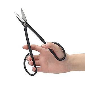 FBITE Garden Scissors, Bonsai Scissors Stainless Steel Rust Resistant High Hardness Garden Scissors for Garden Courtyard Lawn Plant Scissors