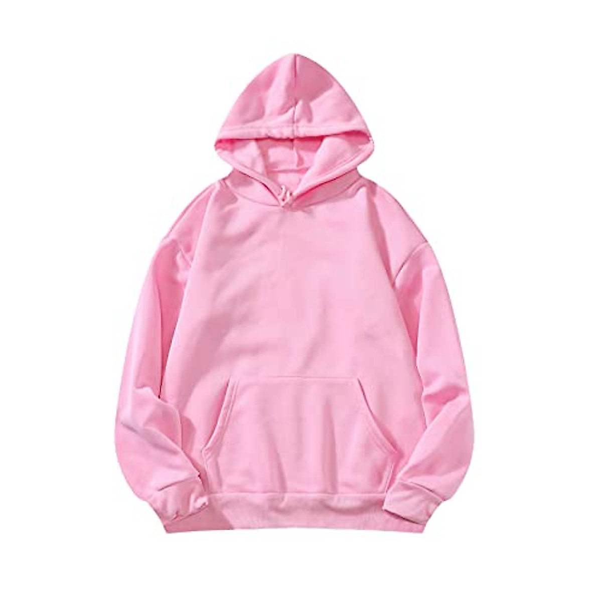 DIDK Women's Casual Pullover Long Sleeve Drawstring Hoodie Sweatshirt with Pockets Light Pink M