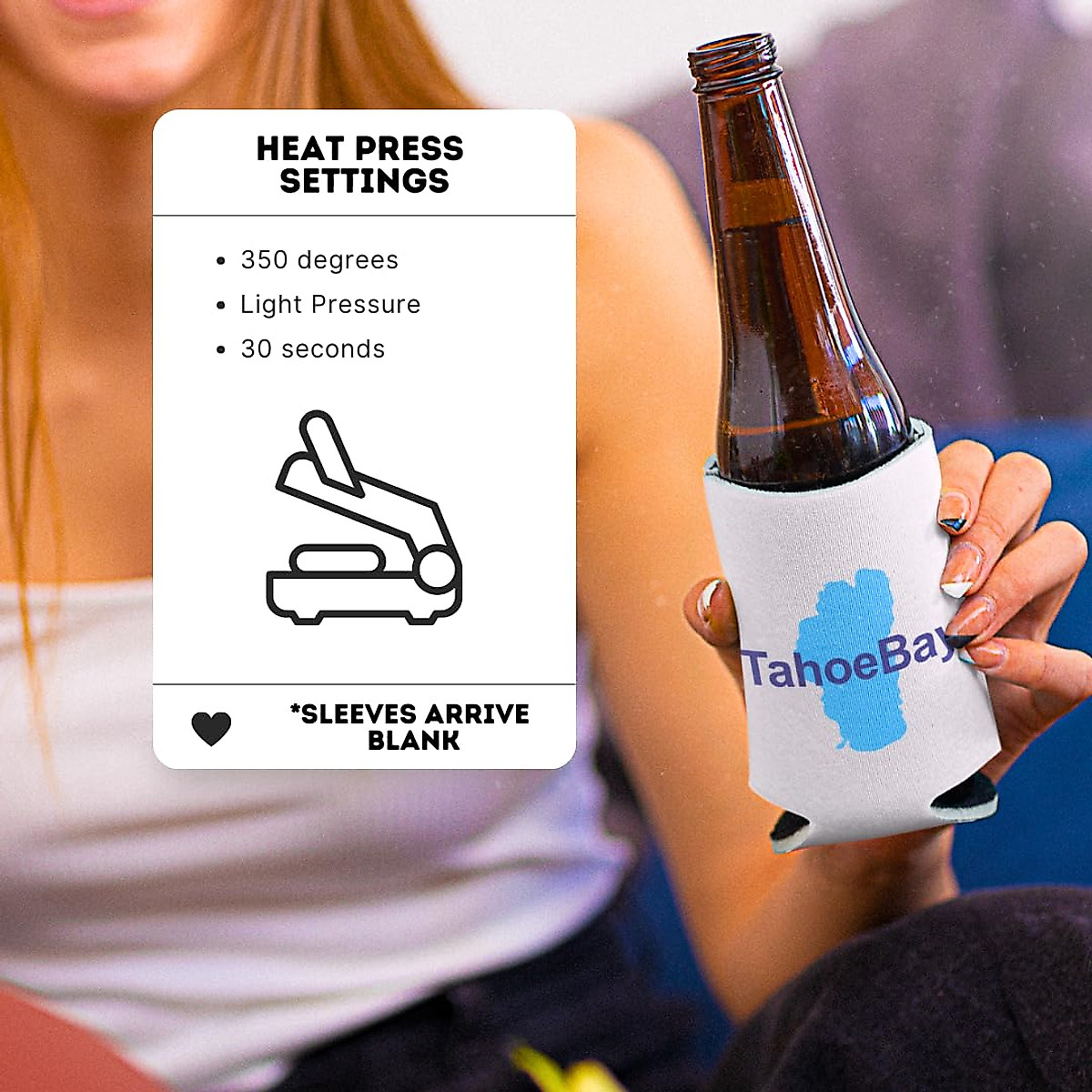 TahoeBay Slim Can Cooler Sleeves (12-Pack) Insulated Polyfoam, Scuba Knit Polyester Fabric Thermocoolers for 12oz Tall Skinny Beverage Cans - Blank Design, Ready for Printing (Blush)