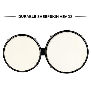 MUSCELL Bongos for Kids,5" and 6" Plastic Small Bongo Drums,Natural Sheepskin Head,w/ 8pcs Egg Shakers,for Baby Children Special Christmas Birthday Gift - Blue