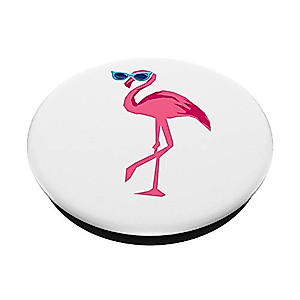 Pink Flamingo In Sunglasses Funny Tropical Birds Lovers Gift PopSockets PopGrip: Swappable Grip for Phones & Tablets