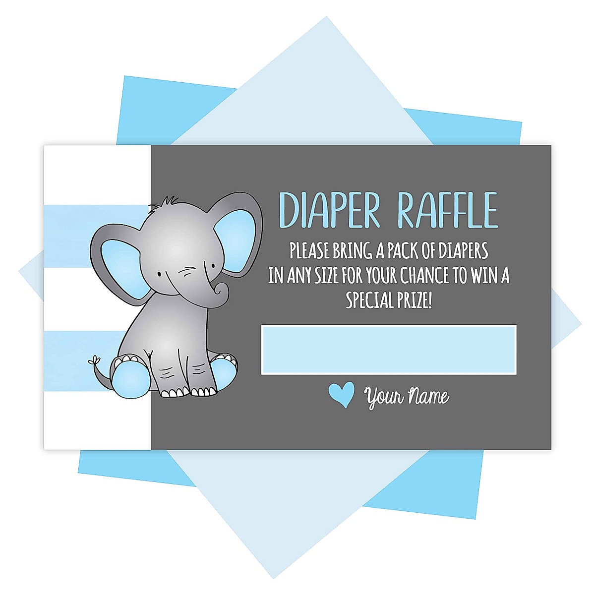 25 Baby Shower Diaper Raffle Tickets For Baby Shower Boy - Baby Elephant Baby Shower Games For Boys, Diaper Raffle Cards, Baby Raffle Tickets, Baby Shower Invitation Inserts, Baby Shower Ideas
