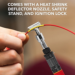 Solder-It Red Ultra Therm Flameless Heat Gun (MJ-950) | Cordless Heat Gun with Wide Nozzle | Heavy Duty with 20 mL Butane Refill Tank | Mini Heat Gun for Crafts, Heat Shrink, and PVC Bending