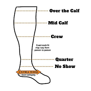 Extra Wide Comfort Fit Athletic Quarter Socks (Pack of 3) Fits Up to a 6E Width, Made in USA (Large, Black)