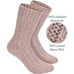 BRUBAKER 4 Pairs of Alpaca Kids Socks 100% Alpaca Wool - Children Baby Winter Socks - Wool Socks for Boys and Girls