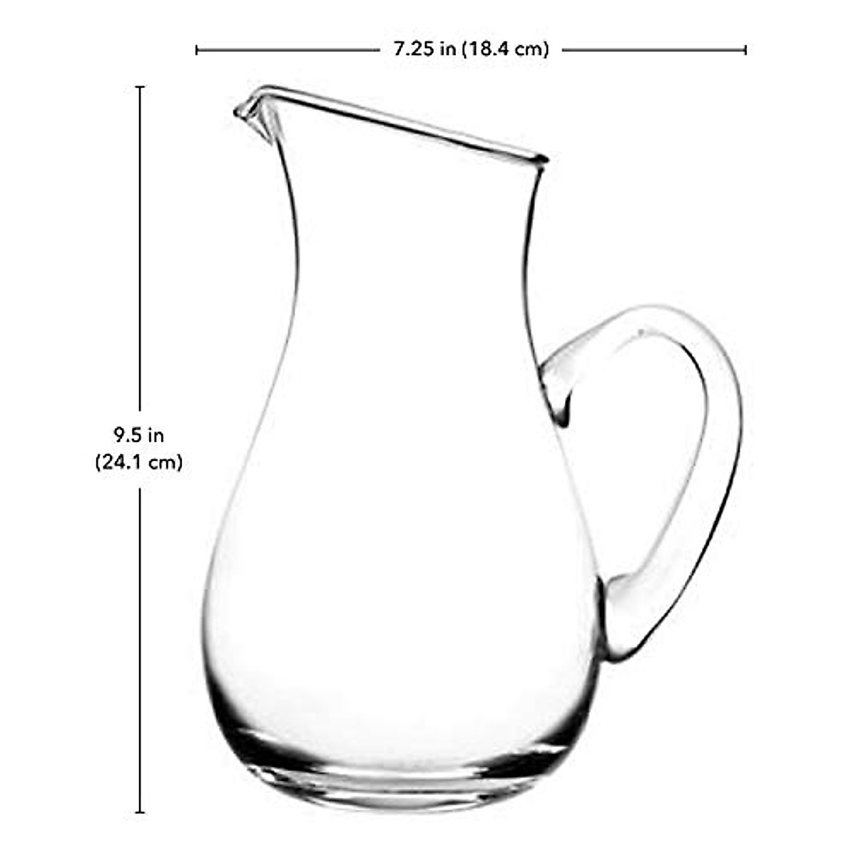 Glass Water Pitcher with Spout – Elegant Serving Carafe for Water, Juice, Sangria, Lemonade, and Cocktails – Crystal-Clear Glass Beverage Pitcher.