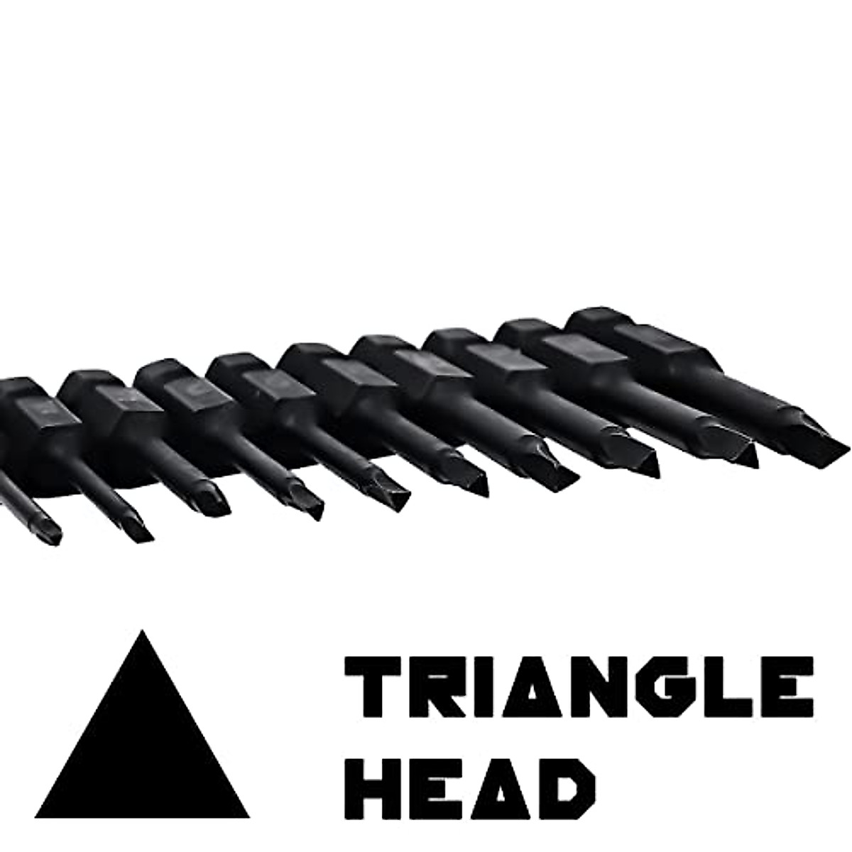 Triangle Bit Set (10 Pack - 2.3" Long Magnetic Heads) In the Following Triangle Screwdriver Sizes: TA12, TA14, TA16, TA18, TA20, TA23, TA25, TA27 (x2), TA30