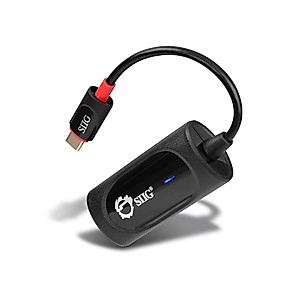 SIIG USB Type C to Gigabit Ethernet Adapter - 10/100/1000 Mbps LAN adapter for Windows and Mac Systems, Thunderbolt 3 (Black)