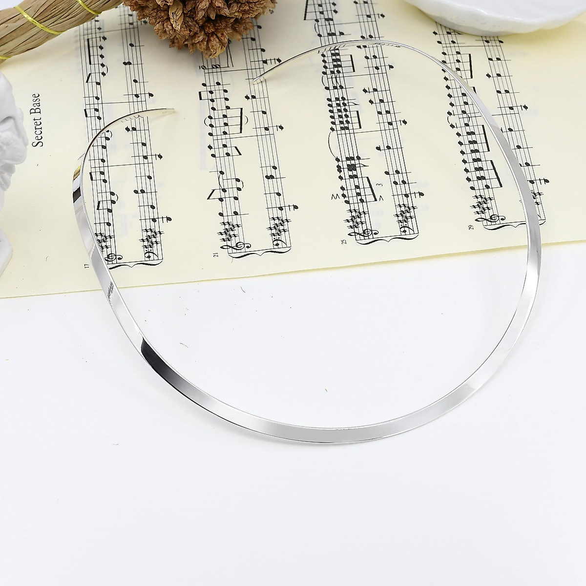 AeraVida Minimalist Contempo Plain Sterling Silver Choker Necklace