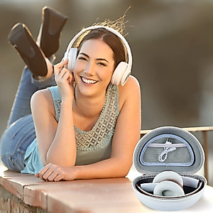 Comecase Travel Hard Carrying Case Compatible With Beats Solo 4/ for Beats Studio Pro/for Beats Solo3/ for Beats Studio3/ for Beats Solo2/ Solo Pro Bluetooth On-Ear Headphones - White